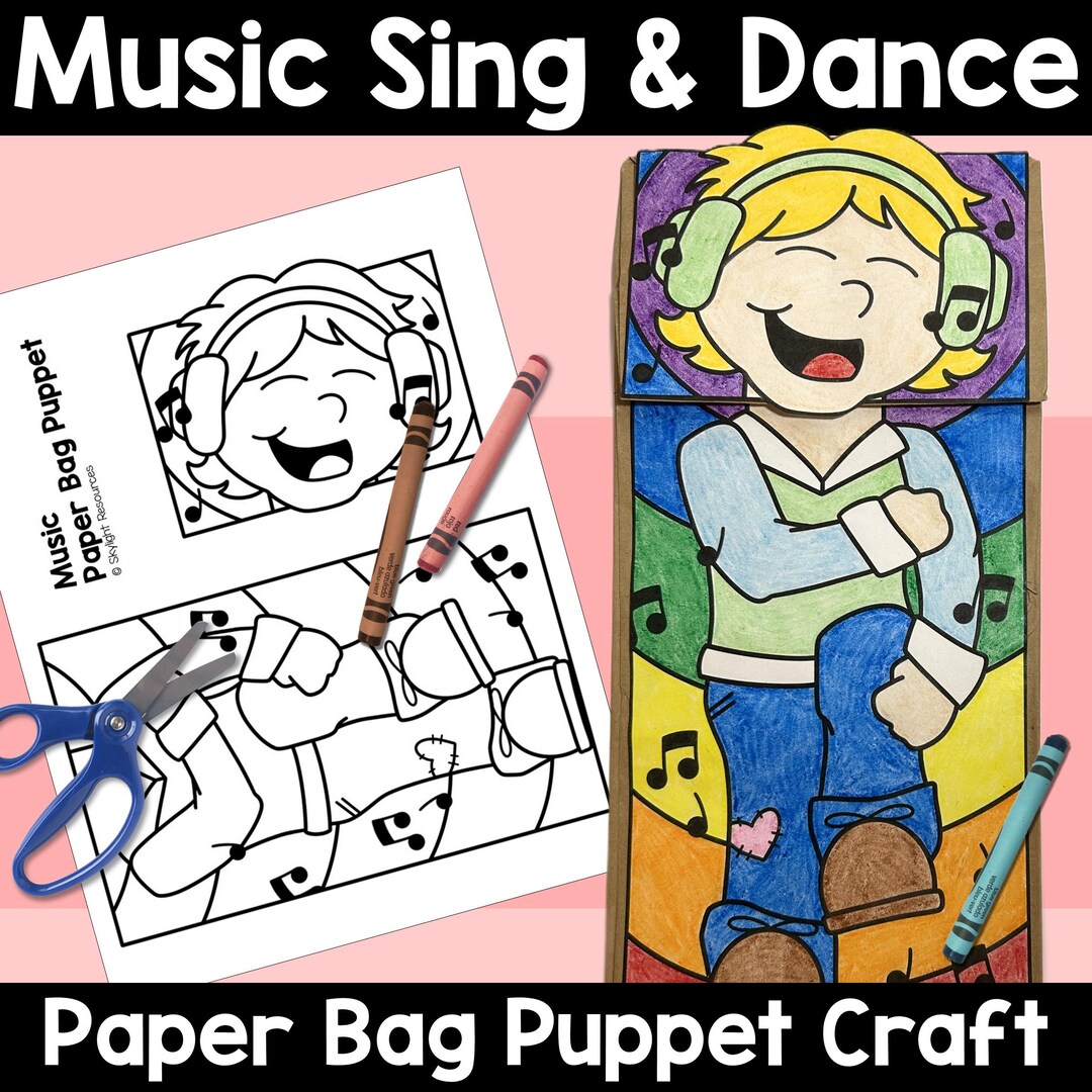 Sing and Dance Paper Bag Puppet | Fun Music Themed Craft Activity for ...