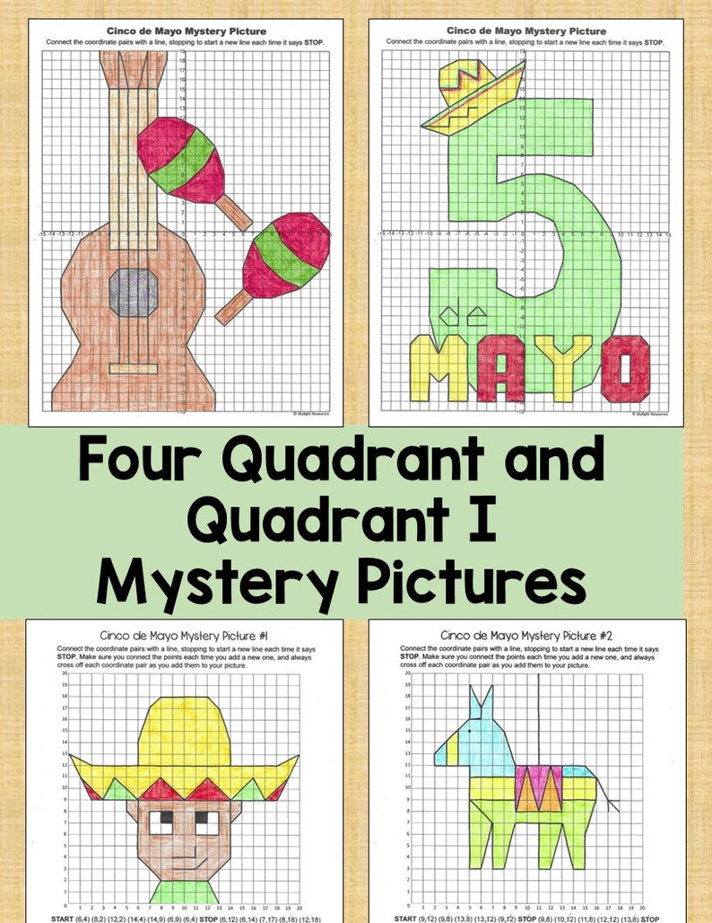 Cinco De Mayo Coordinate Plane Mystery Graphing Pictures Math Practice ...