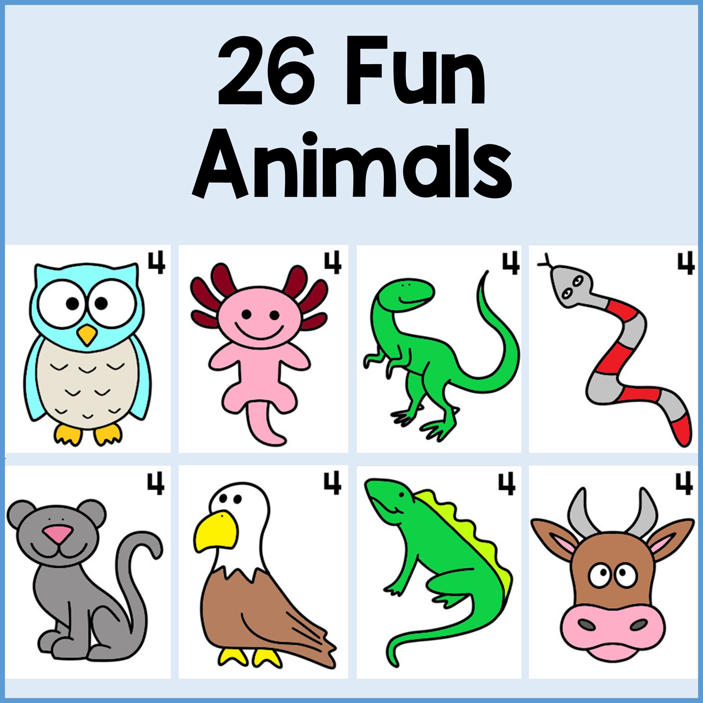 A to Z Animal Directed Drawings | Alphabet Writing Fun for Kids - Etsy