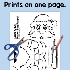 Santa Claus Paper Bag Puppet Christmas Craft Activity for Kids - Etsy