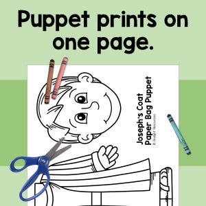 Joseph's Coat of Many Colors Paper Bag Puppet Bible Lesson Craft ...