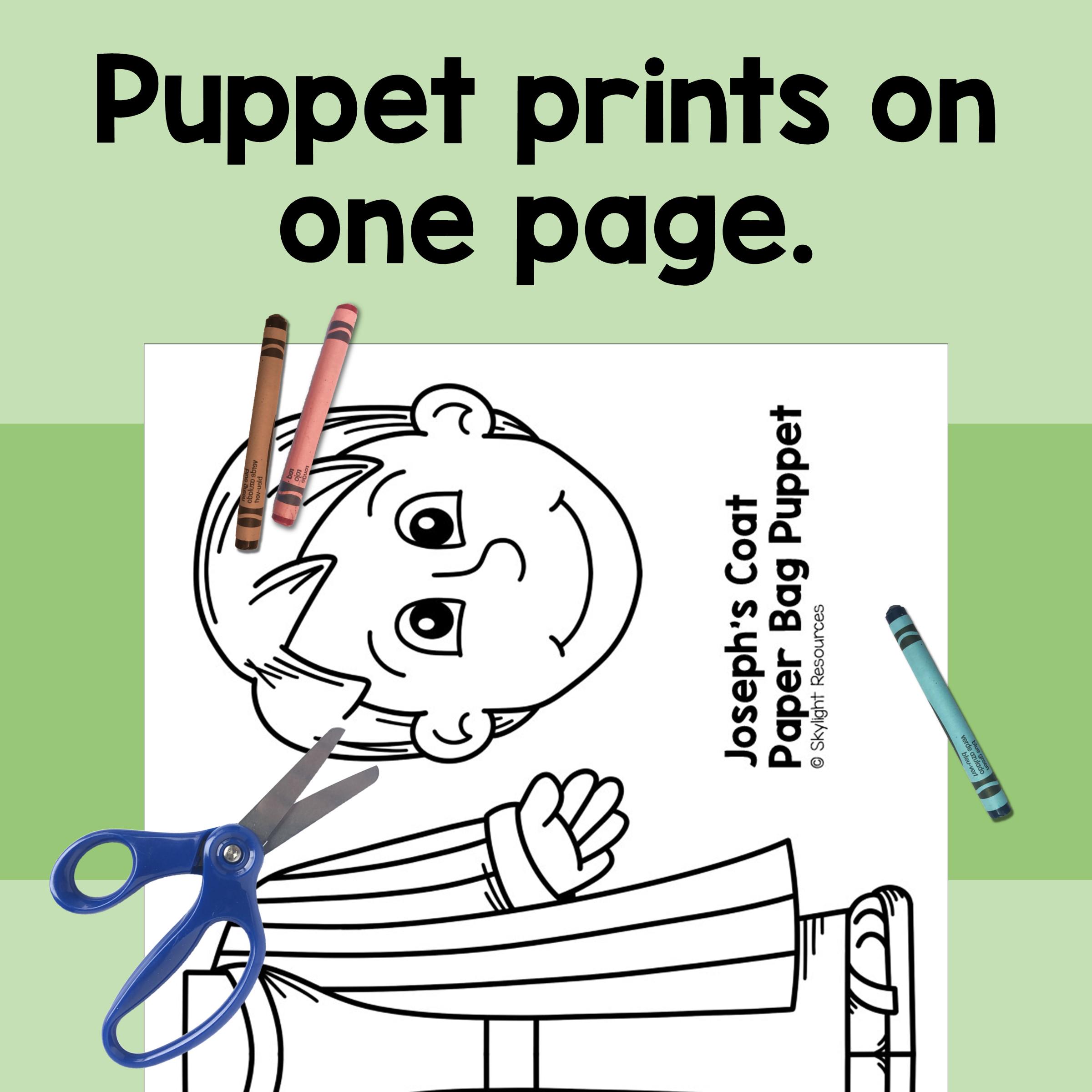 Joseph's Coat of Many Colors Paper Bag Puppet Bible Lesson Craft ...