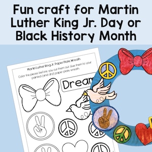 Martin Luther King Jr. Paper Plate Wreath Craft Activity - Etsy