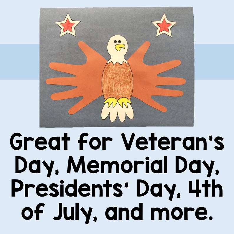 American Bald Eagle Craft Project | Patriotic Activity for Kids - Etsy