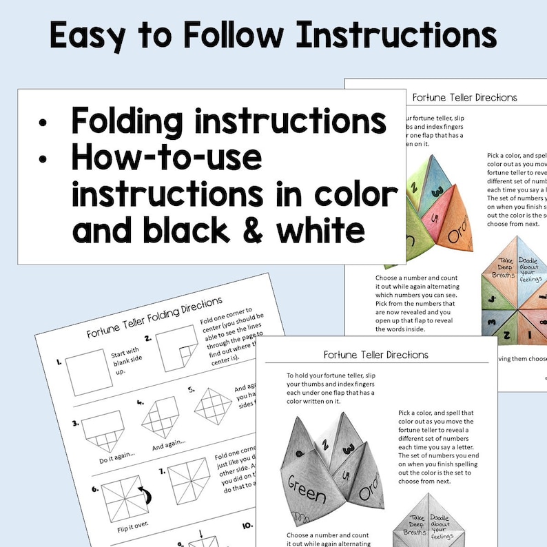 Mental Health Fortune Tellers Social Emotional Learning Activity | SEL ...