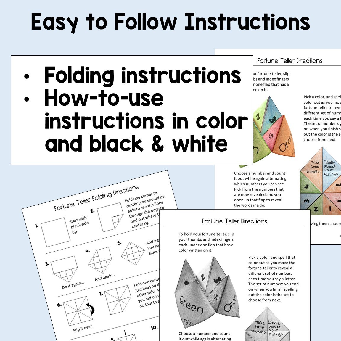 Mental Health Fortune Tellers Social Emotional Learning Activity | SEL ...