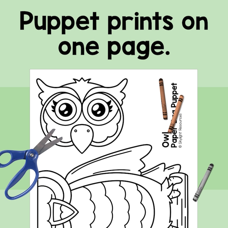 Owl Paper Bag Puppet Craft Activity, Fun Kindergarten, 1st, 2nd Grade ...
