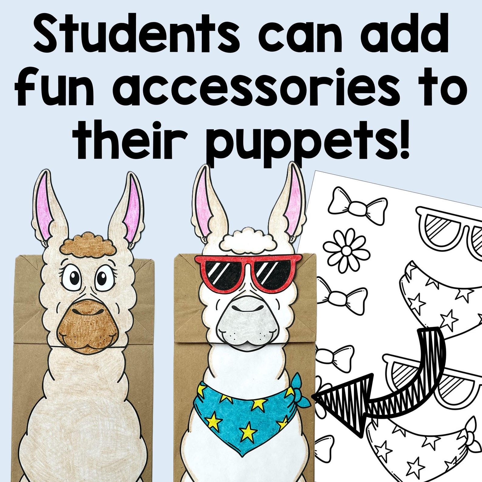 Fun Llama Paper Bag Puppet Craft Activity for Kids - Etsy