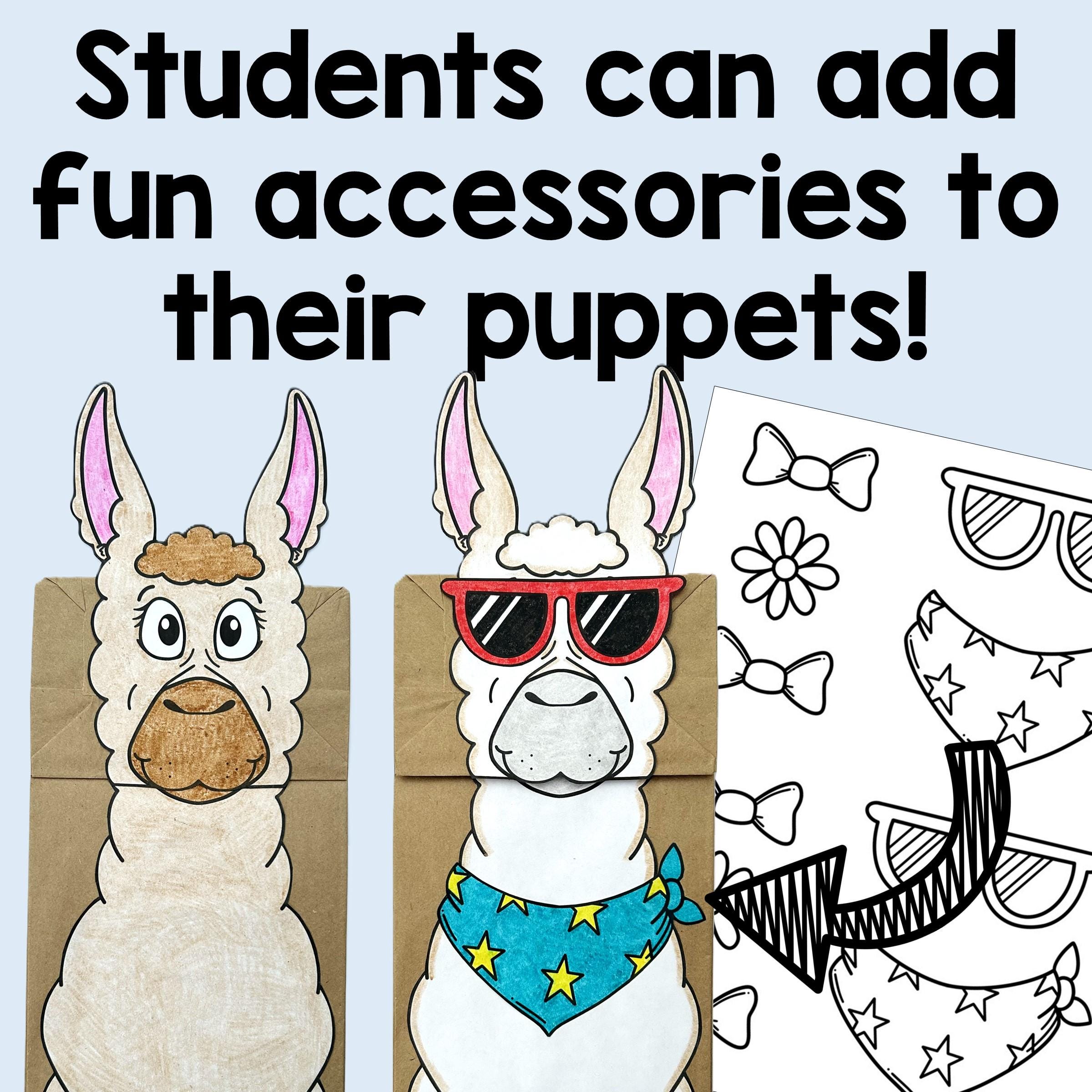 Fun Llama Paper Bag Puppet Craft Activity for Kids - Etsy