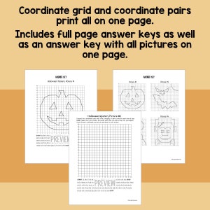 Halloween Coordinate Plane Mystery Pictures in Quadrant I - Etsy