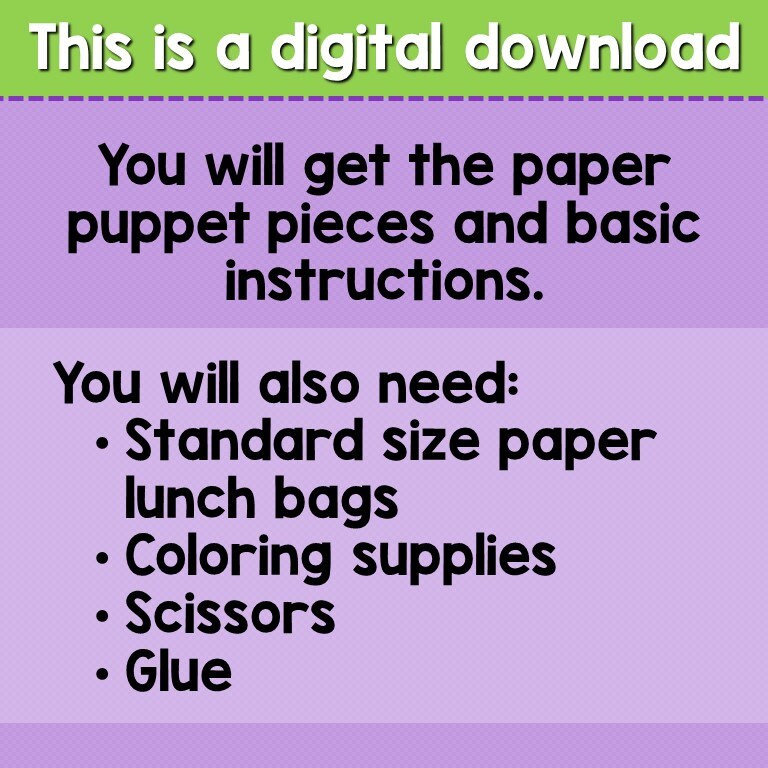 Easter Bunny Paper Bag Puppet Kids Craft Activity for School or Home - Etsy