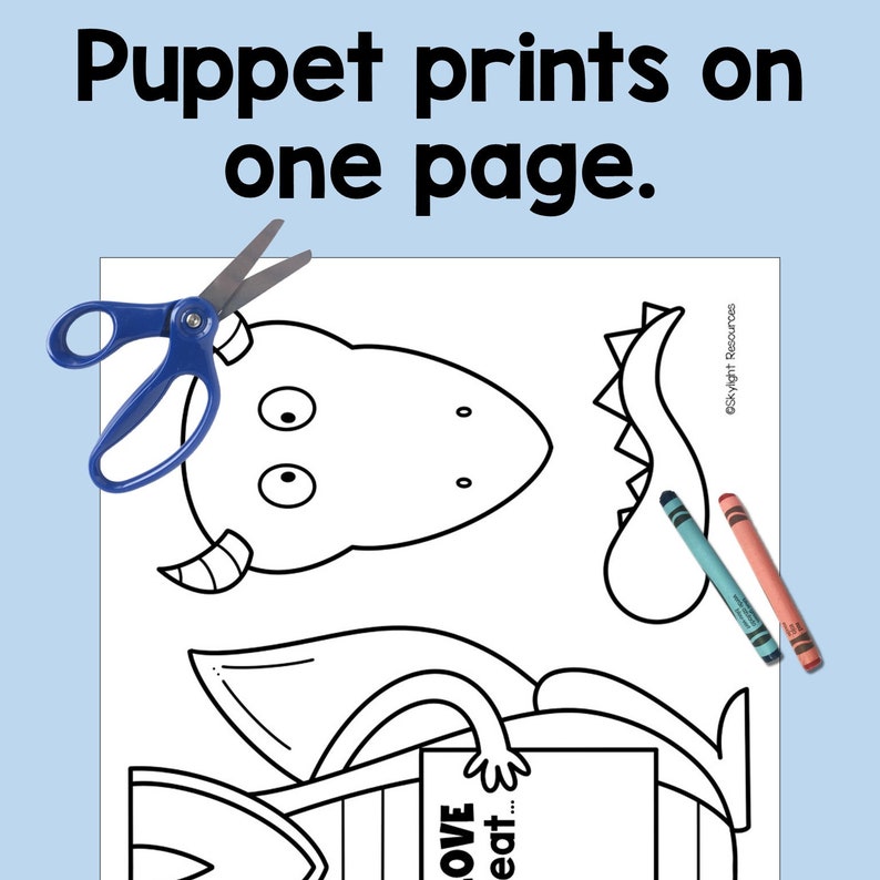 Dragons Love to Eat | Paper Bag Puppet Craft for Kids | Classroom or ...