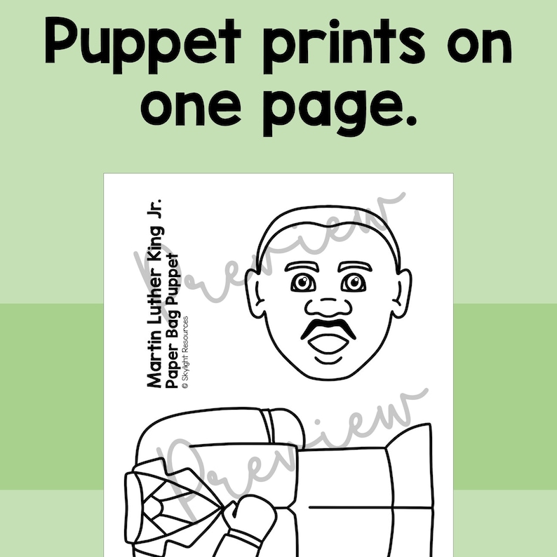 Martin Luther King Jr. Paper Bag Puppet | Black History Month Craft ...