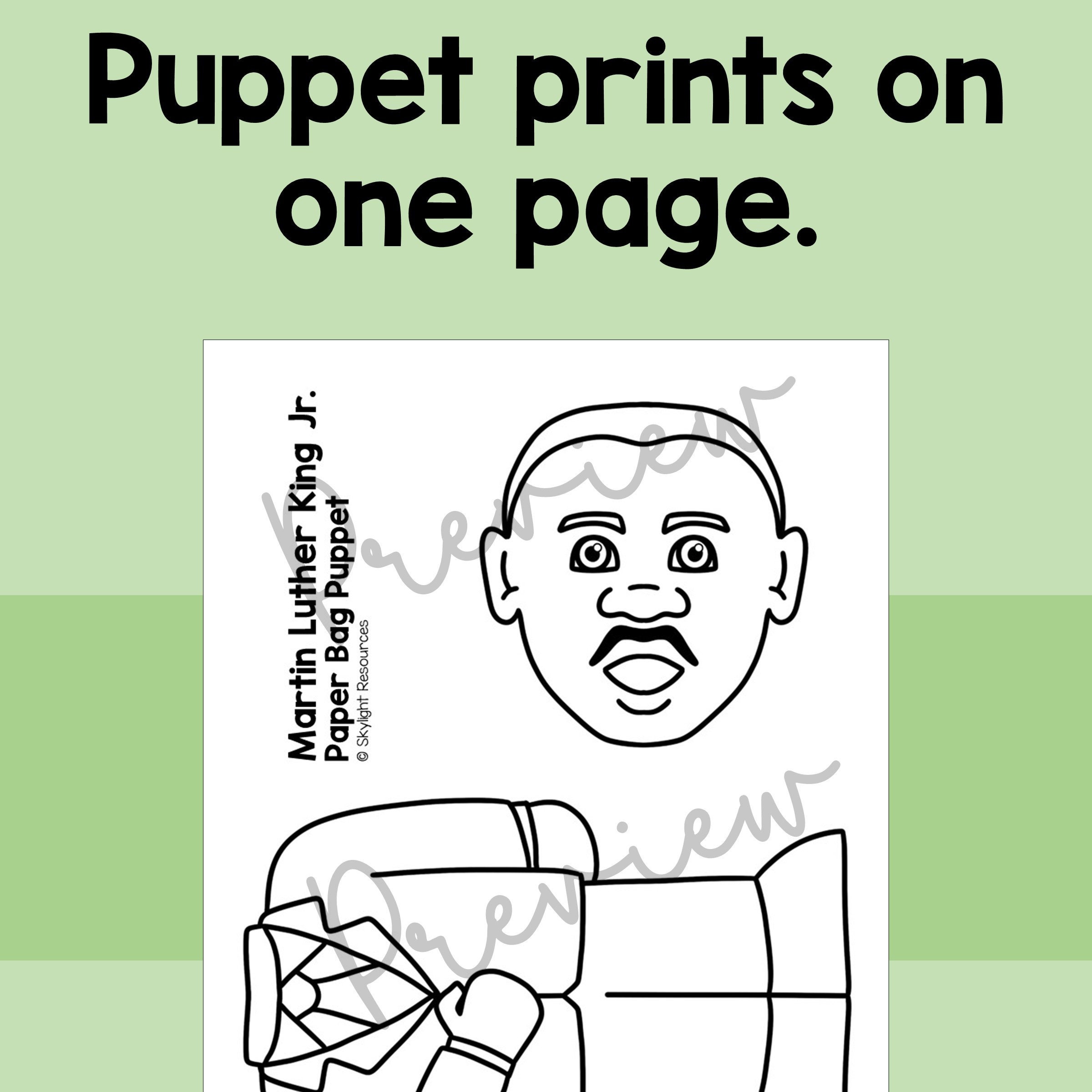 Martin Luther King Jr. Paper Bag Puppet | Black History Month Craft ...