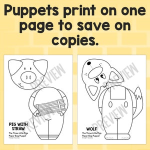 The Three Little Pigs | Paper Bag Puppets | Story Retell Craft ...