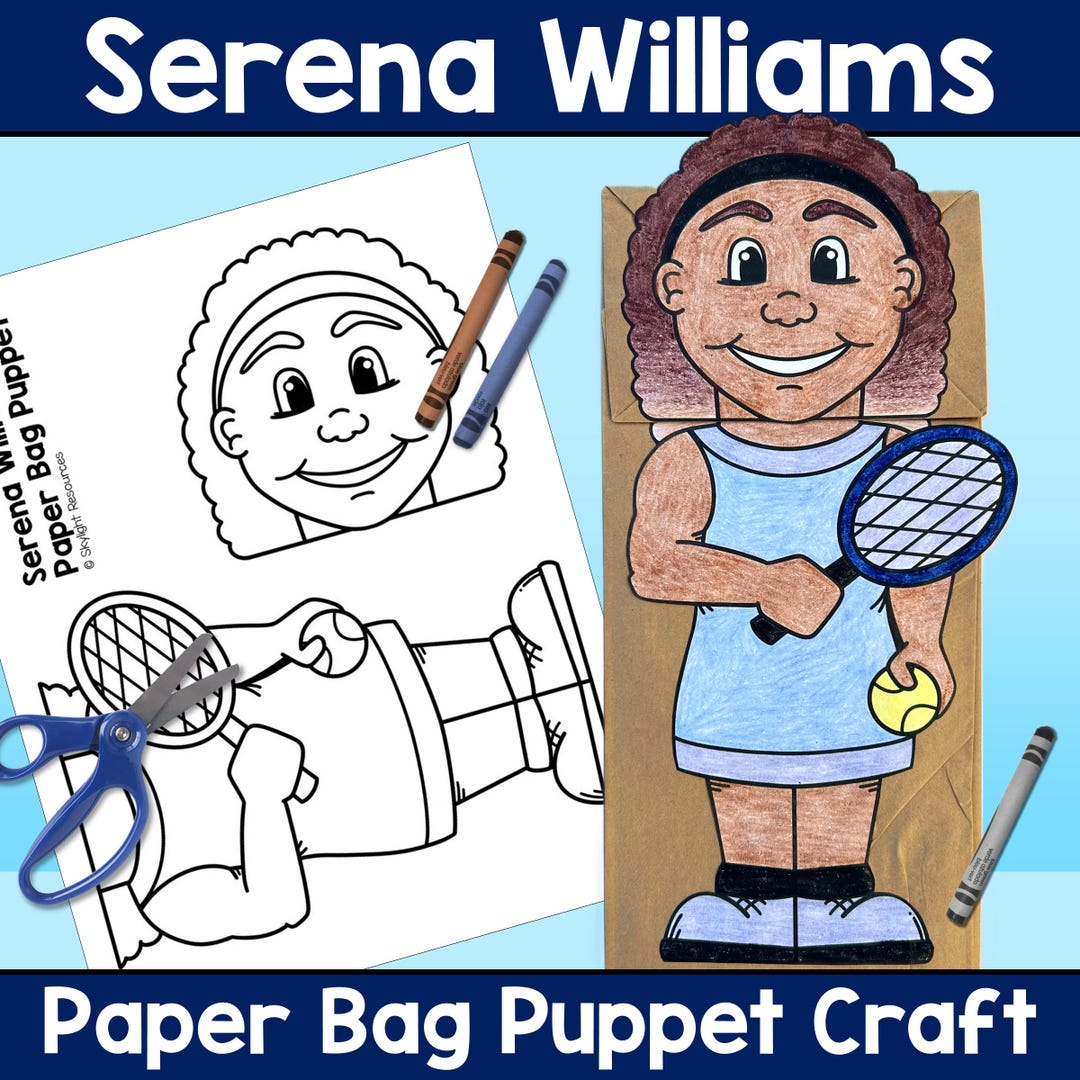 Serena Williams Paper Bag Puppet Fun Craft Activity for Kids - Etsy