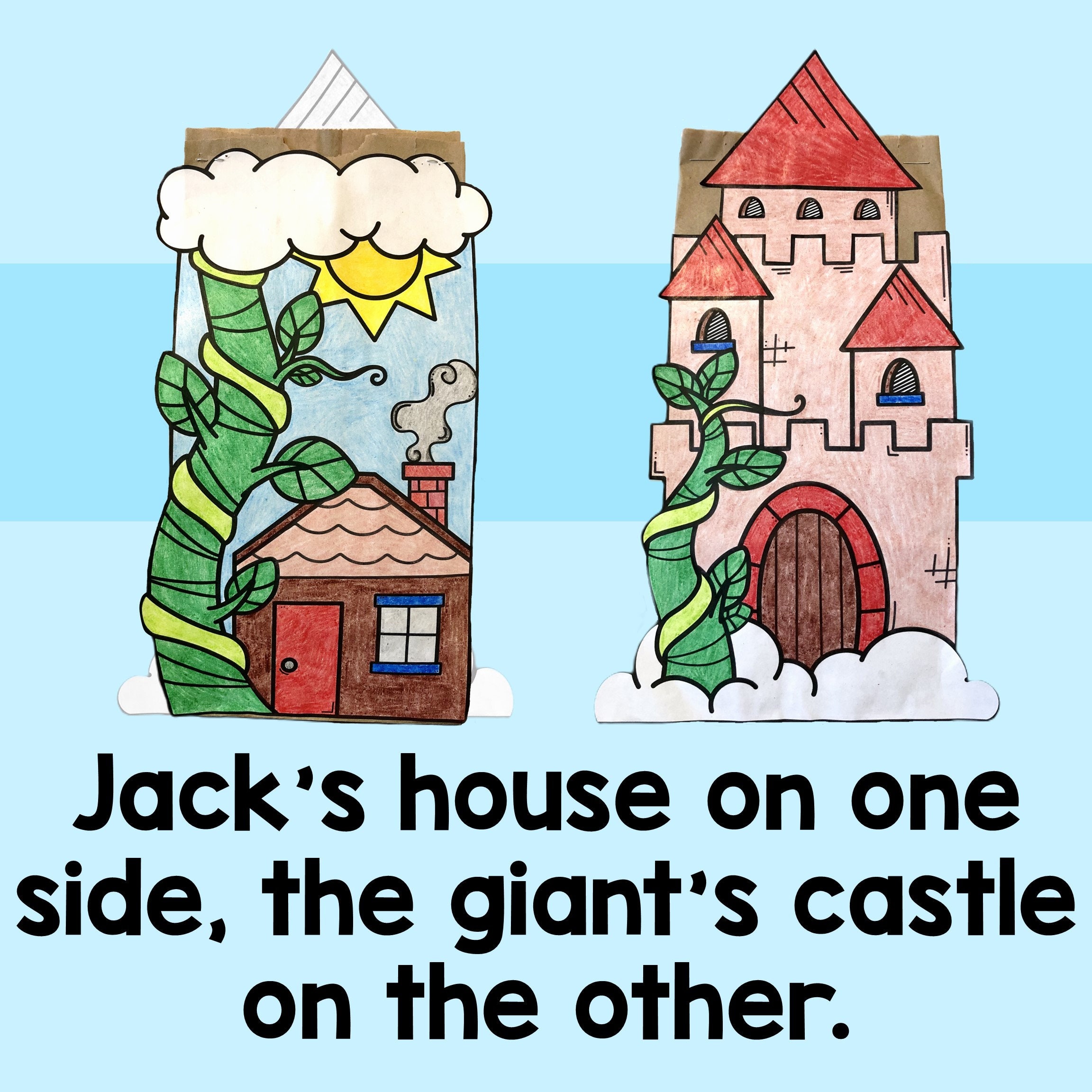 Jack and the Beanstalk Paper Bag Kids Craft Classroom Activity - Etsy