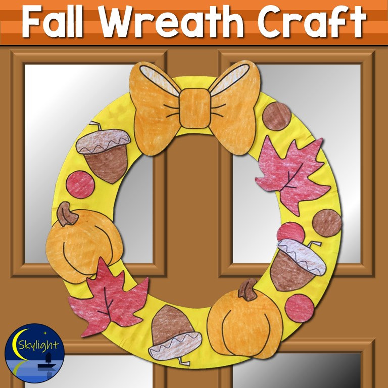 Fall Wreath Paper Plate Craft Activity for Kids - Etsy