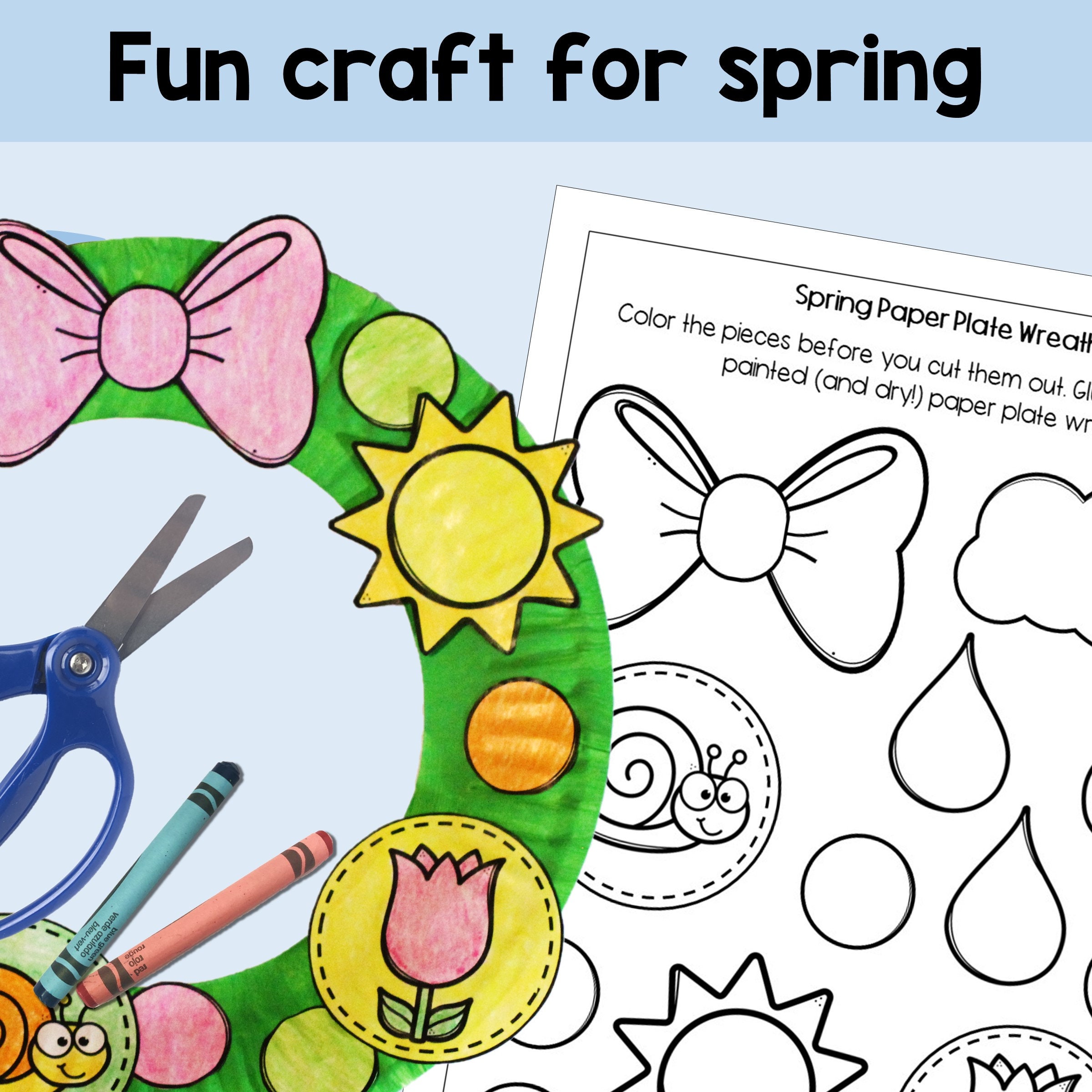 Spring Wreath Paper Plate Craft Activity | Art Project for Kids ...