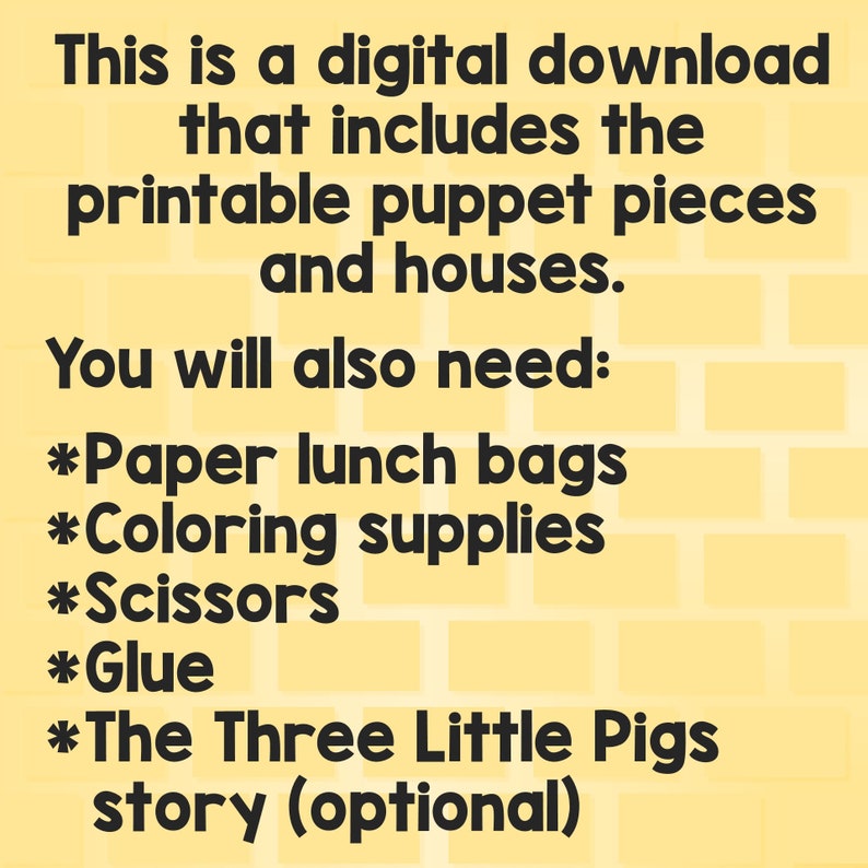 The Three Little Pigs | Paper Bag Puppets | Story Retell Craft ...