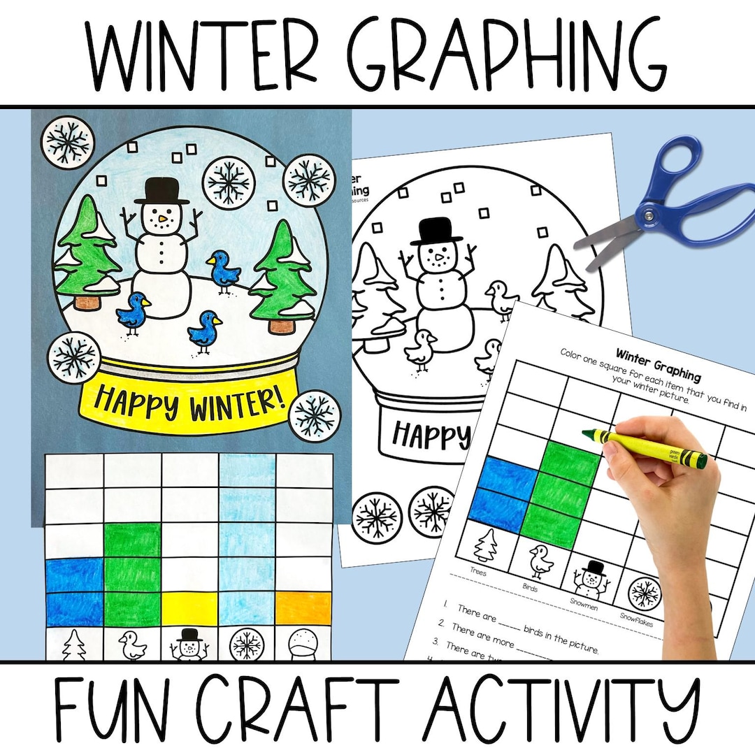 Winter Graphing | Fun Snowman Scene Math Craft Activity for Kids - Etsy