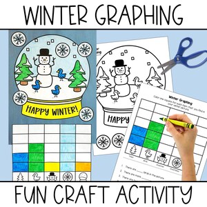 Winter Graphing | Fun Snowman Scene Math Craft Activity for Kids - Etsy