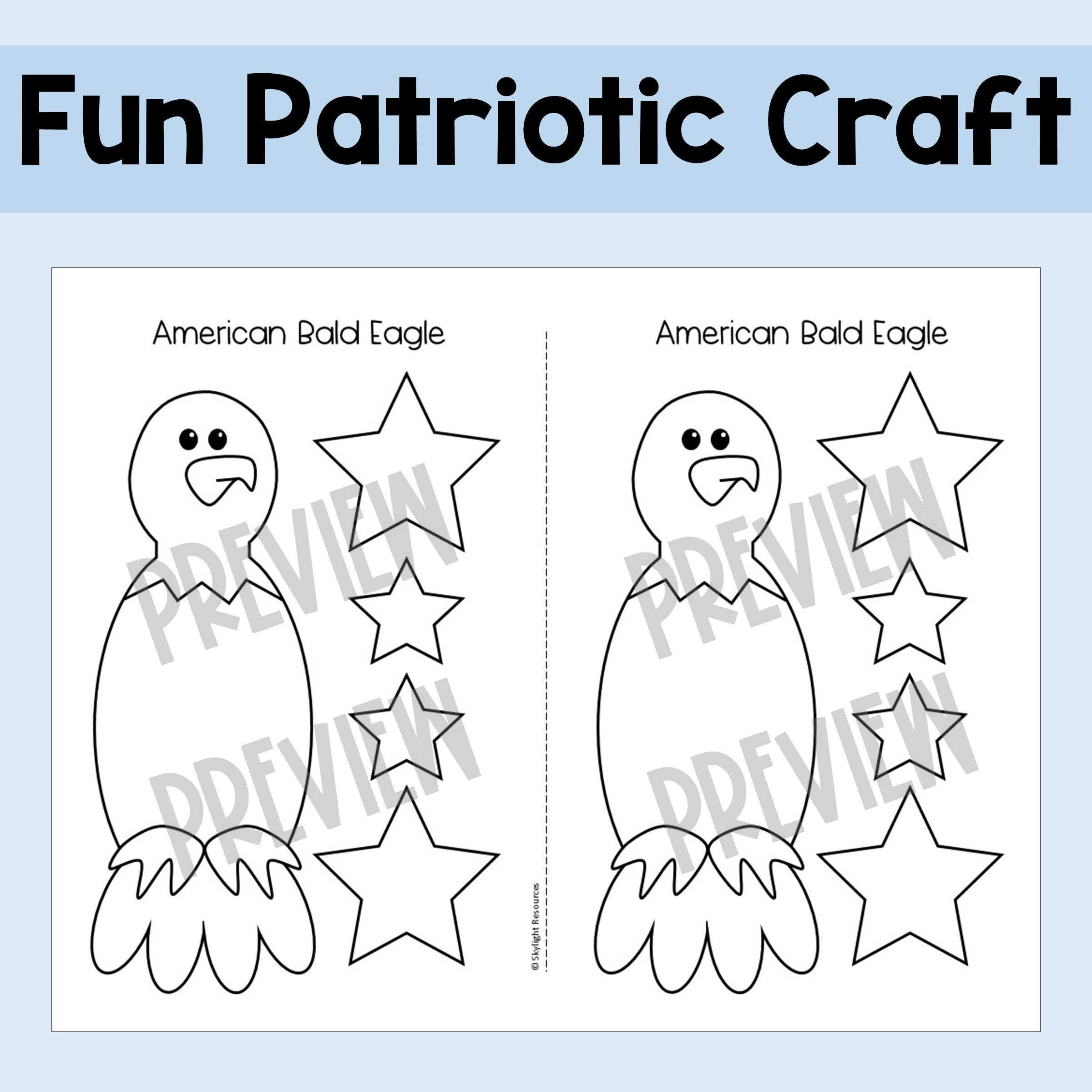 American Bald Eagle Craft Project | Patriotic Activity for Kids - Etsy