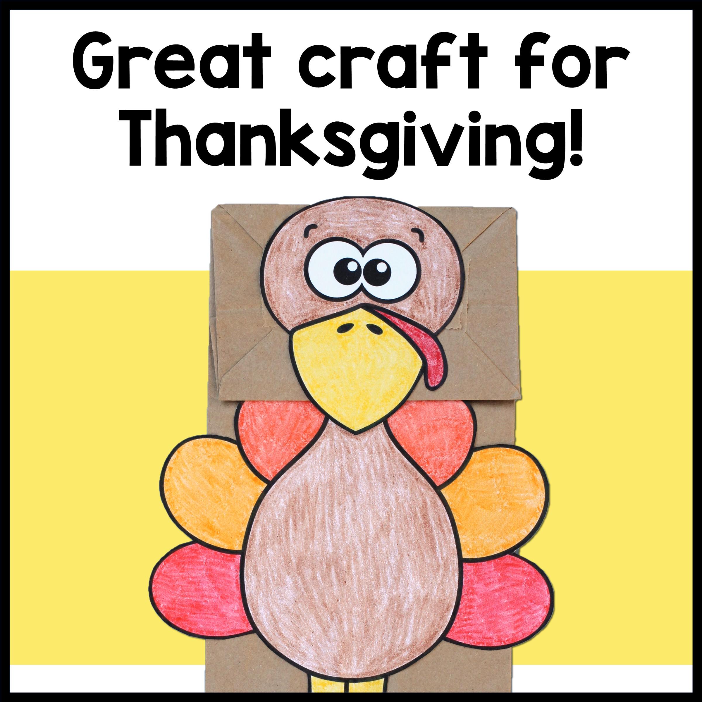 Thanksgiving Turkey Paper Bag Puppet Craft Activity for Kids - Etsy