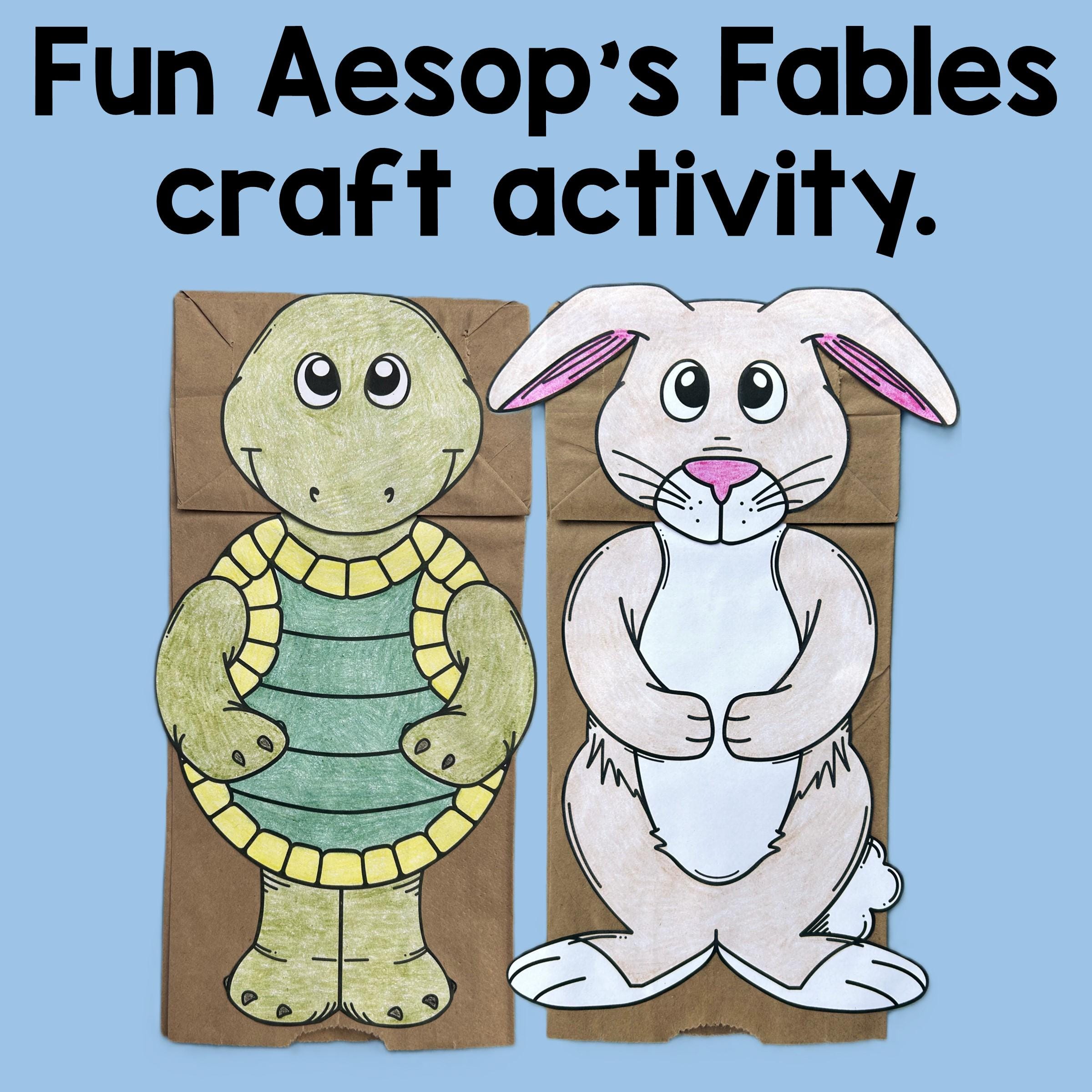 Aesop's Fables the Tortoise and the Hare Paper Bag Puppets Fun Craft ...