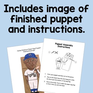 Black History Month | Jackie Robinson Baseball Paper Bag Puppet | Kids ...