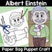 Albert Einstein Paper Bag Puppet Craft Activity, Fun Science Themed ...