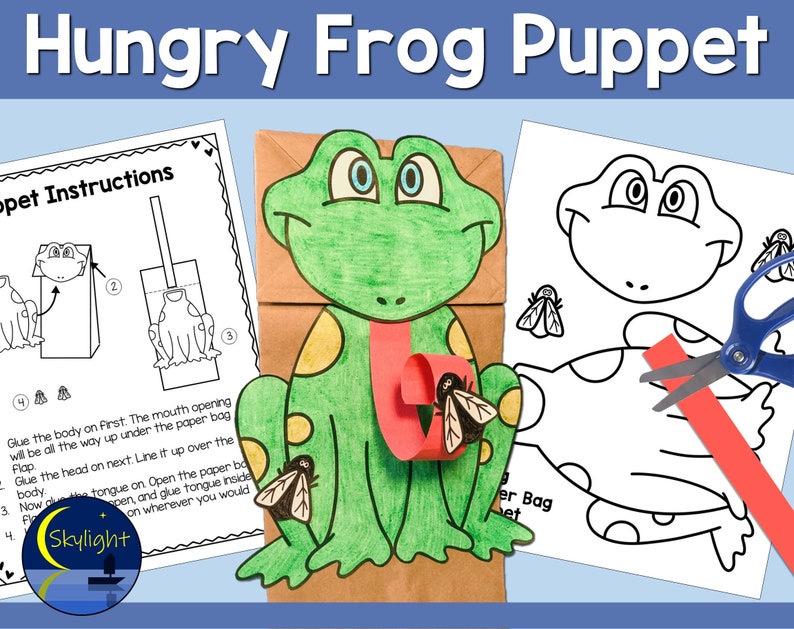 Hungry Frog Paper Bag Puppet Fun Spring Kids Activity for - Etsy