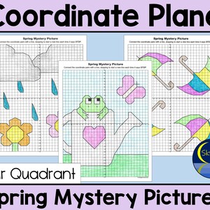 Spring Coordinate Plane Graphing Pictures Four Quadrant Math Activity ...