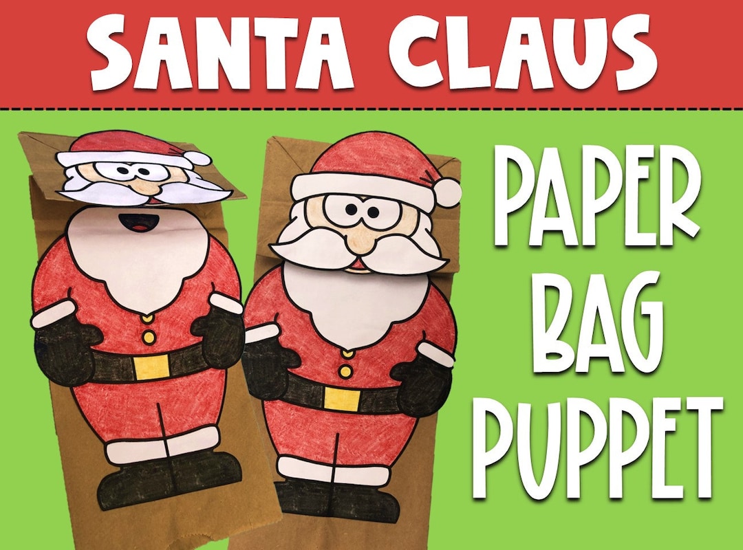Santa Claus Paper Bag Puppet Christmas Craft Activity Great for the ...