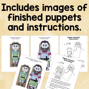 David and Goliath Paper Bag Puppets Bible Lesson Craft Activity for ...