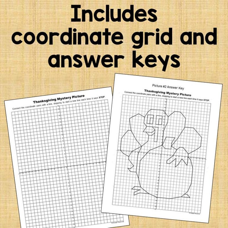Thanksgiving Turkeys Coordinate Plane Math Mystery Graphing Pictures ...