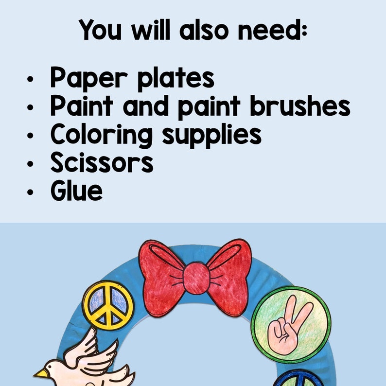 Martin Luther King Jr. Paper Plate Wreath Craft Activity - Etsy