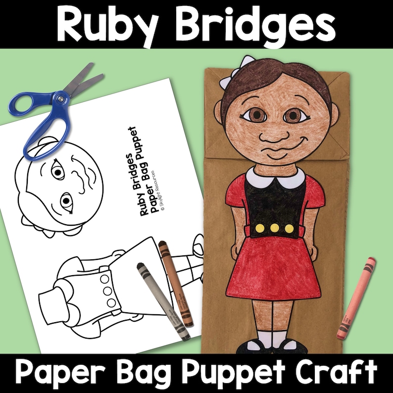 Black History Month | Ruby Bridges Puppet Craft Activity for Kids - Etsy