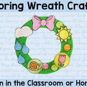 Spring Wreath Paper Plate Craft Activity Art Project for - Etsy