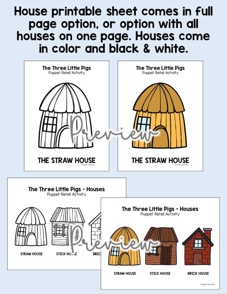 The Three Little Pigs | Paper Bag Puppets | Story Retell Craft ...