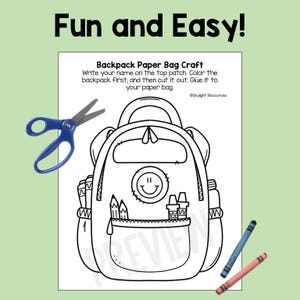 Backpack Paper Lunch Bag Craft: Back to School or Show and Tell ...