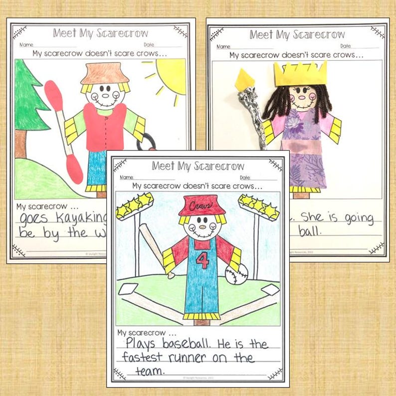 Meet My Scarecrow FALL Reading, Writing, Drawing and Craft Activity for ...