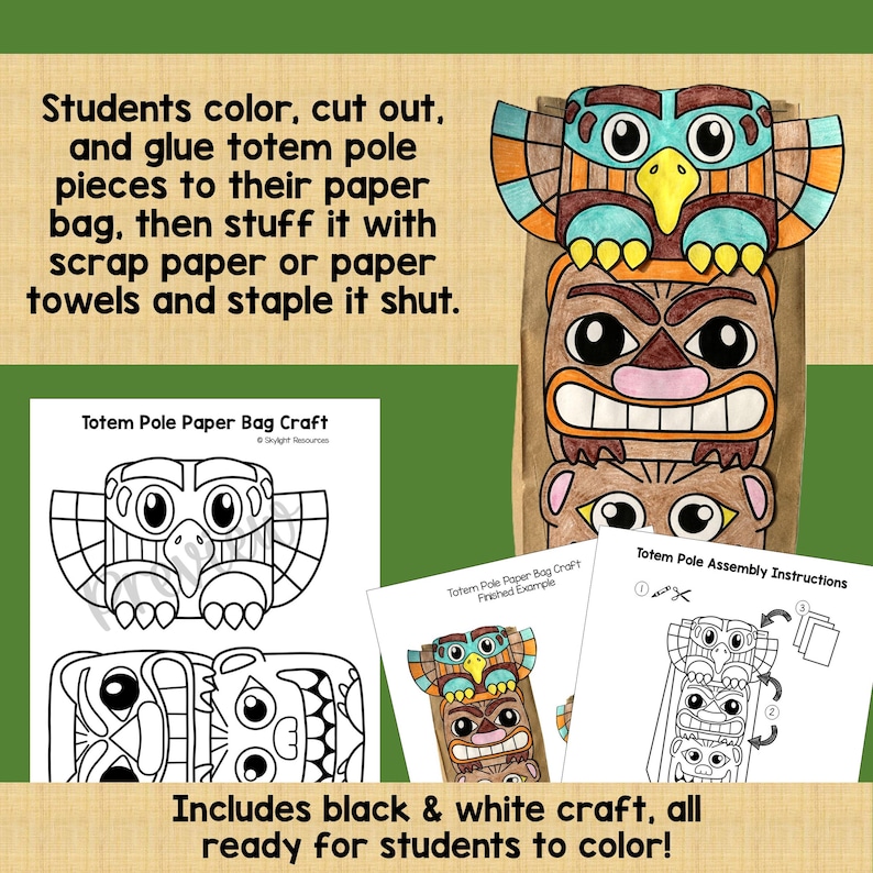 Native American Totem Pole Craft, Native American Heritage Month ...