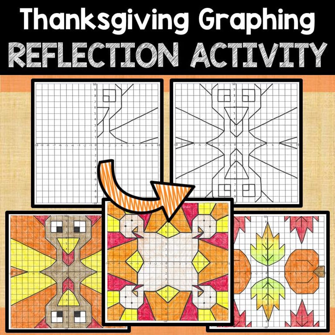 Thanksgiving Symmetry and Reflection Coordinate Plane Math Mystery ...