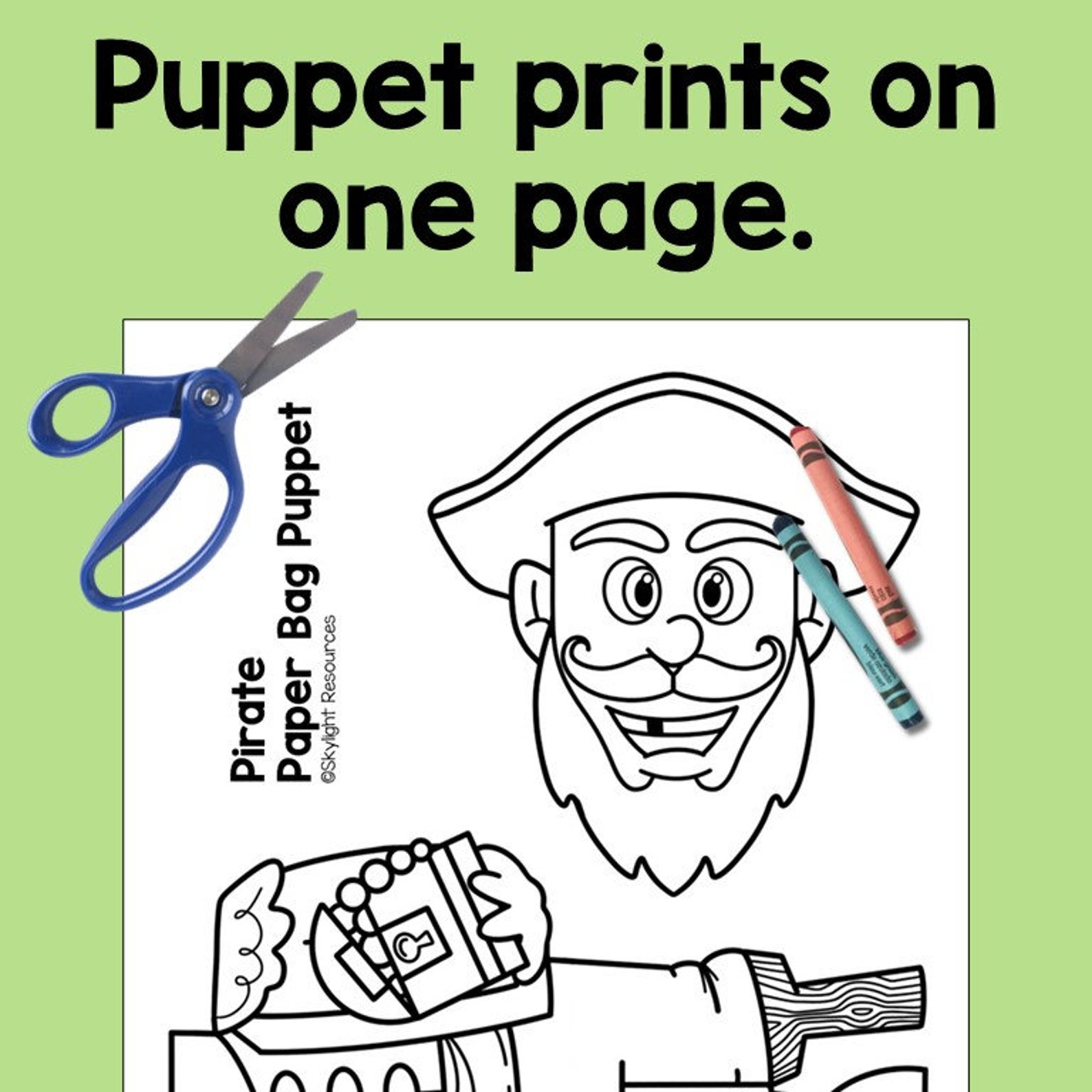 Paper Bag Puppet | Fun Pirate Craft Activity for Kids | for Classroom ...