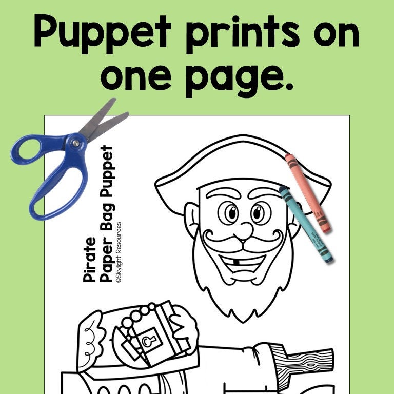 Paper Bag Puppet | Fun Pirate Craft Activity for Kids | for Classroom ...