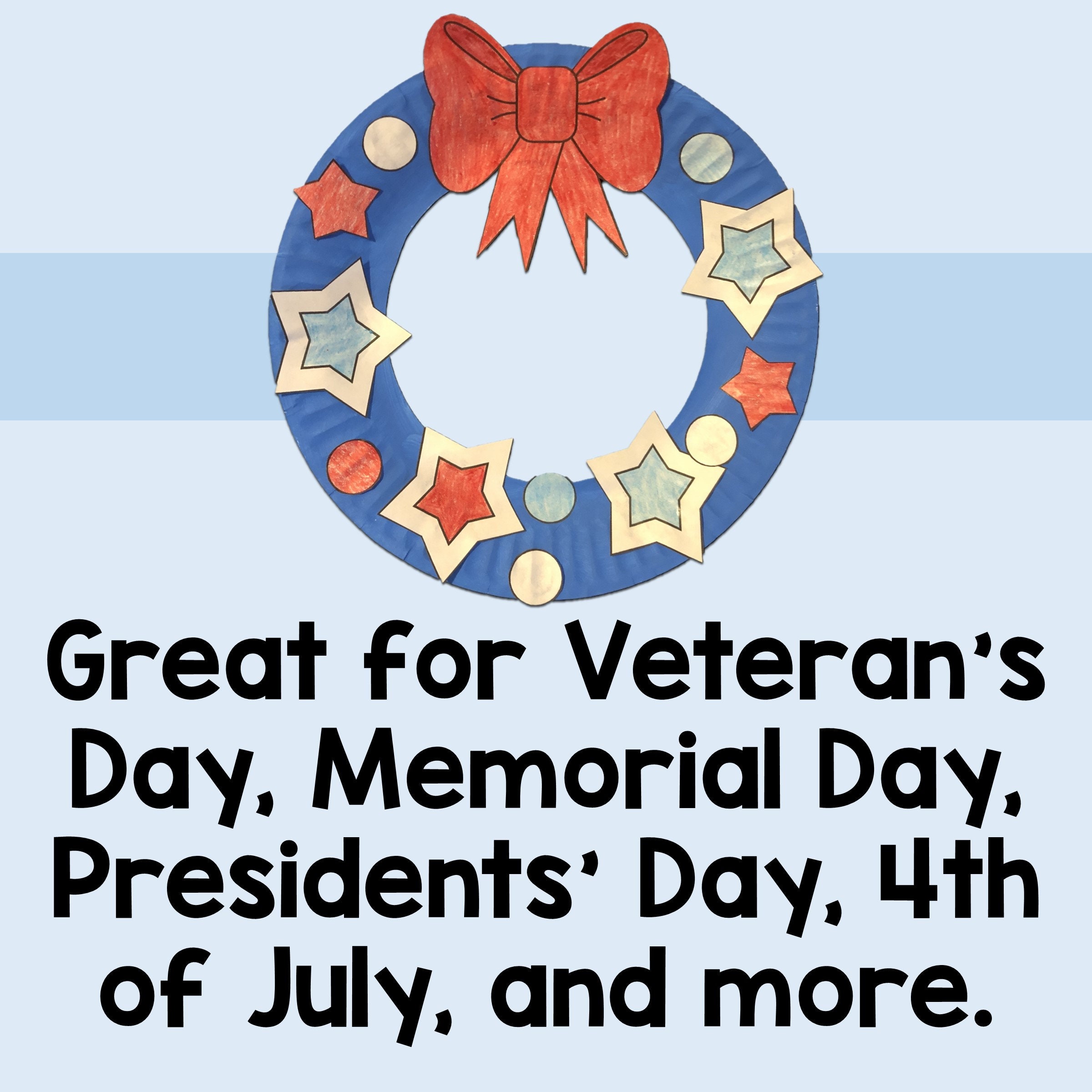 Patriotic Paper Plate Wreath Craft Activity for Presidents' Day ...