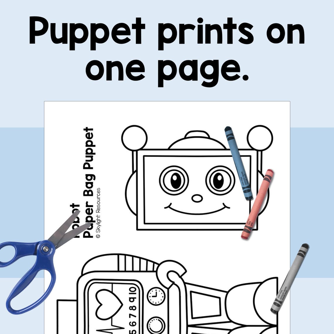 Robot Paper Bag Puppet Fun Craft Activity for Kids - Etsy