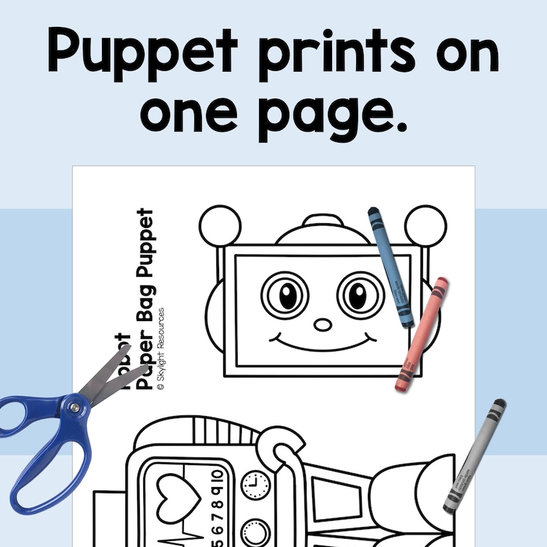 Robot Paper Bag Puppet Fun Craft Activity for Kids - Etsy