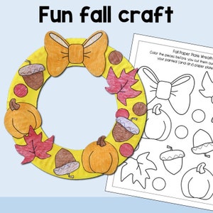 Fall Wreath Paper Plate Craft Activity for Kids - Etsy